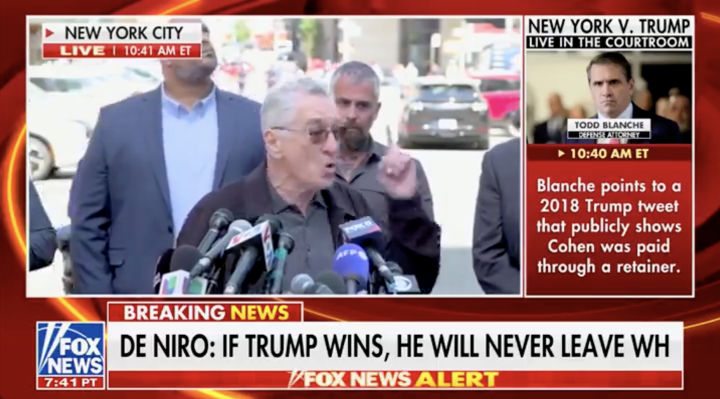 Robert De Niro Drowned Out During Speech Outside Trump Trial, Gets VERY ...