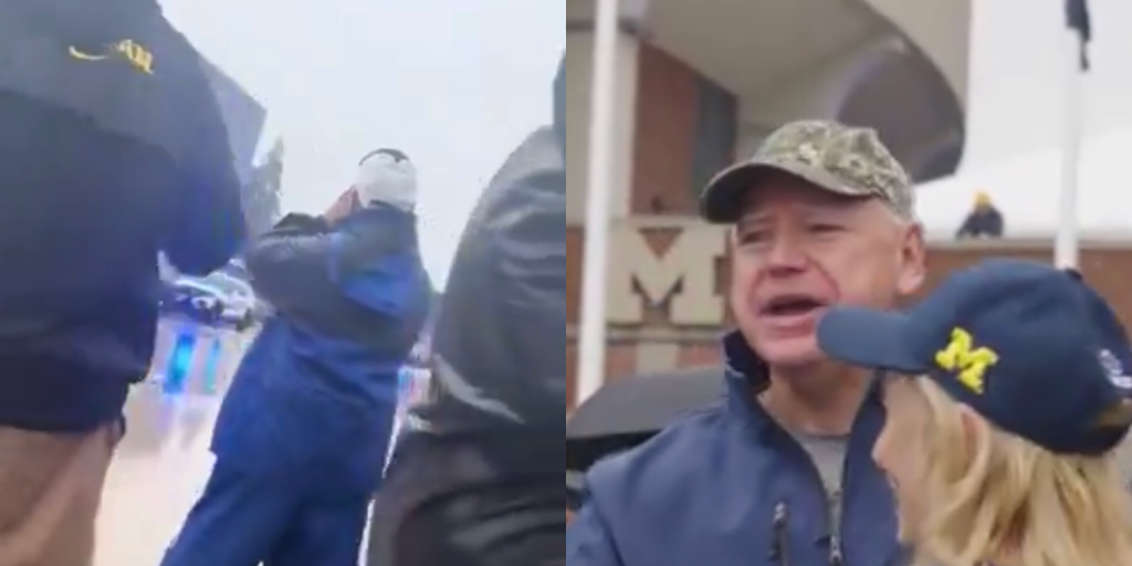 WATCH: Michigan Football Fans Relentlessly Boo Tim Walz: 'Get Out Of Here!'