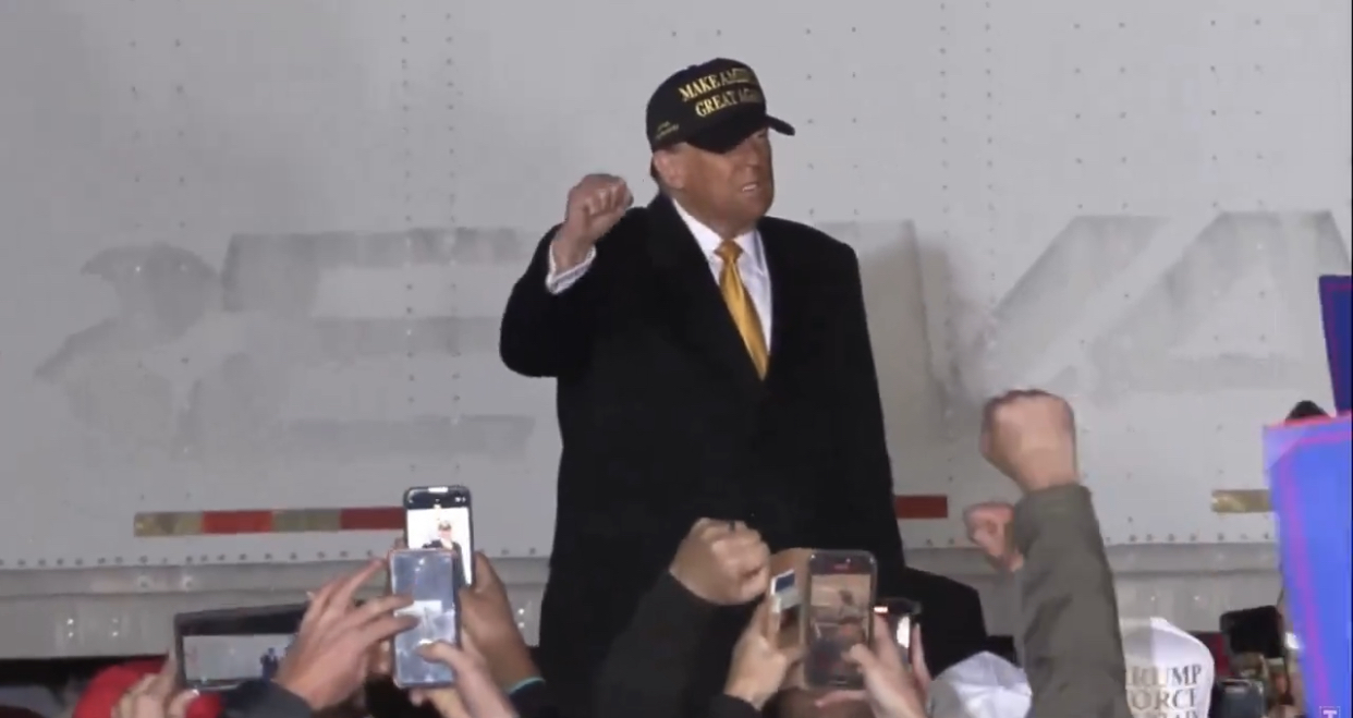 Trump Walks Out To 'The Undertaker' Theme At Michigan Rally