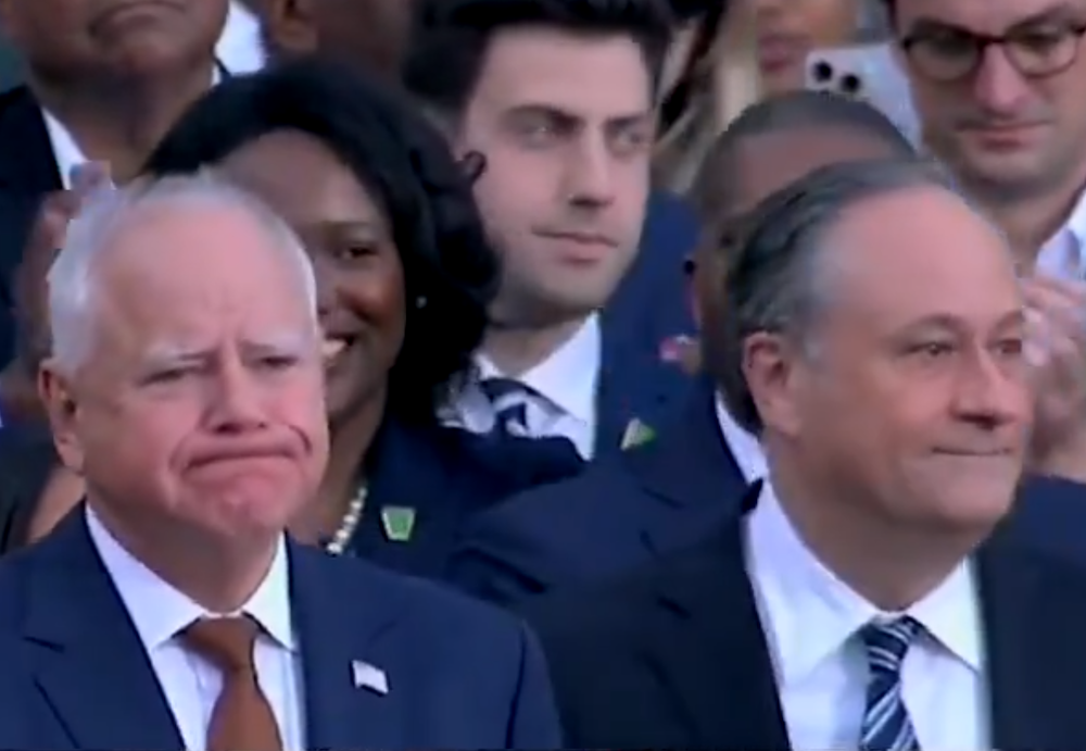 WATCH: Tim Walz, Doug Emhoff Shed Tears During Kamala's Concession Speech