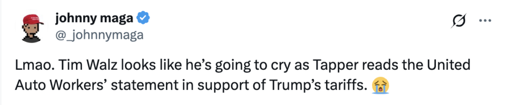 WATCH: Tim Walz Visibly Demoralized As Tapper Reads Out Union Statement ...