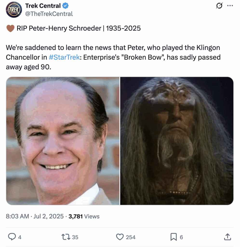 Original 'Star Trek' Actor Passes Away