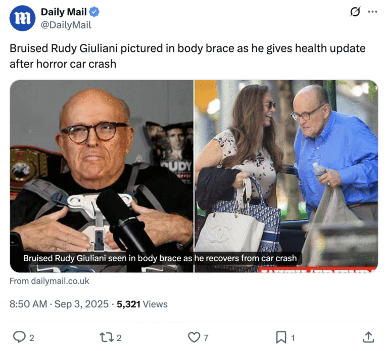 NEW: Rudy Giuliani Makes First Appearance After Near-Death Car Accident